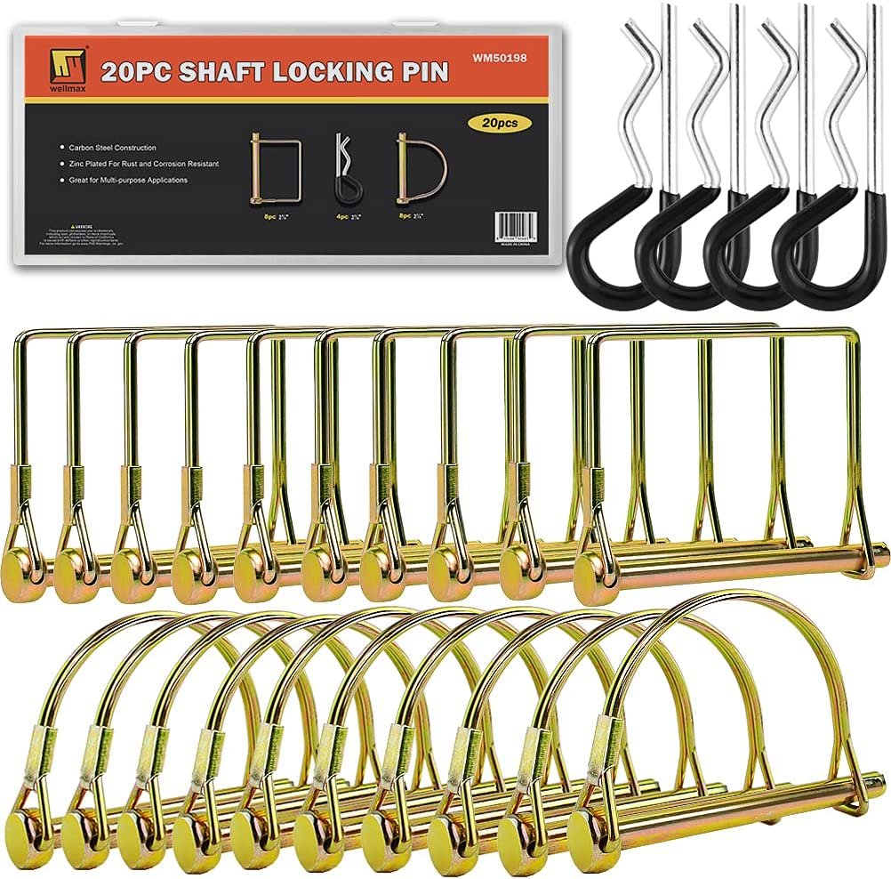 Wellmax 20 Pcs Shaft Locking Pin in 1/4 Diameter Zinc-Plated Heavy Dut