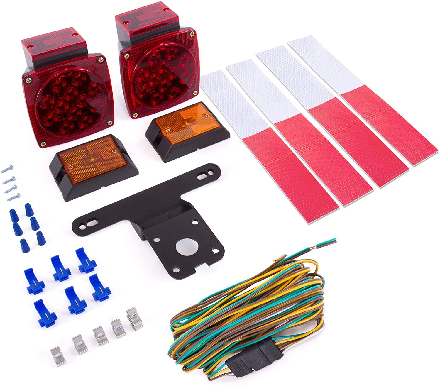 Wellmax 12V LED Trailer Lights Kit, Submersible and Waterproof, Attach